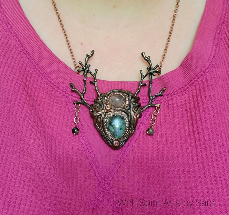 Emerald and Lodalite Talisman, Polymer Clay Pendant, Polymer Clay ...