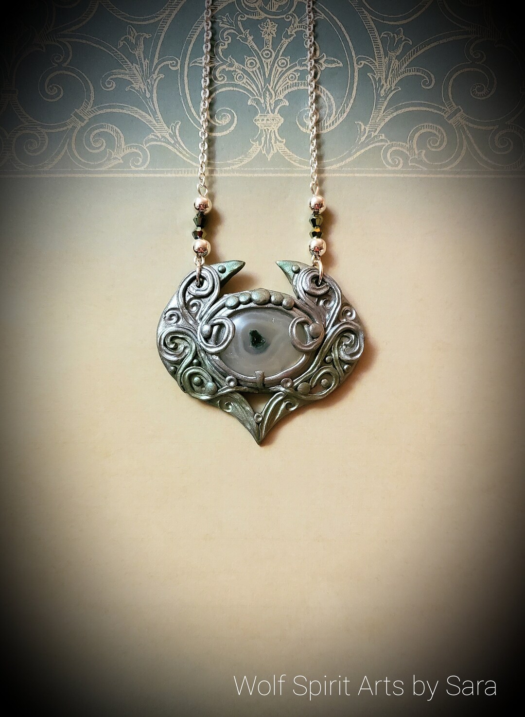 Solar Quartz Talisman, Polymer Clay Jewelry, Polymer Clay Pendant ...