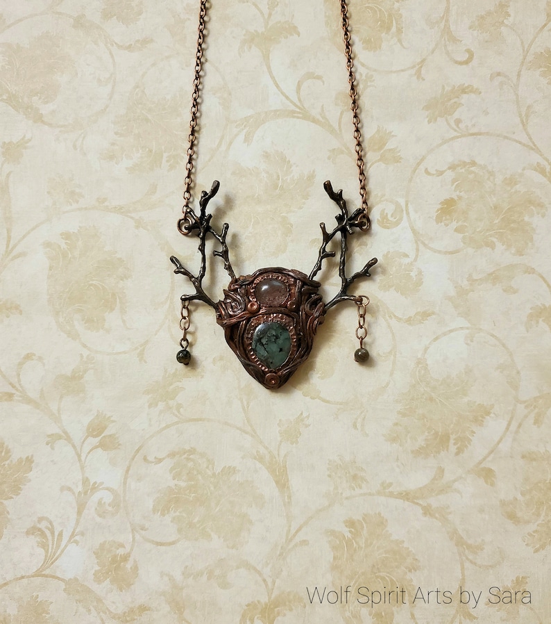 Emerald and Lodalite Talisman, Polymer Clay Pendant, Polymer Clay ...