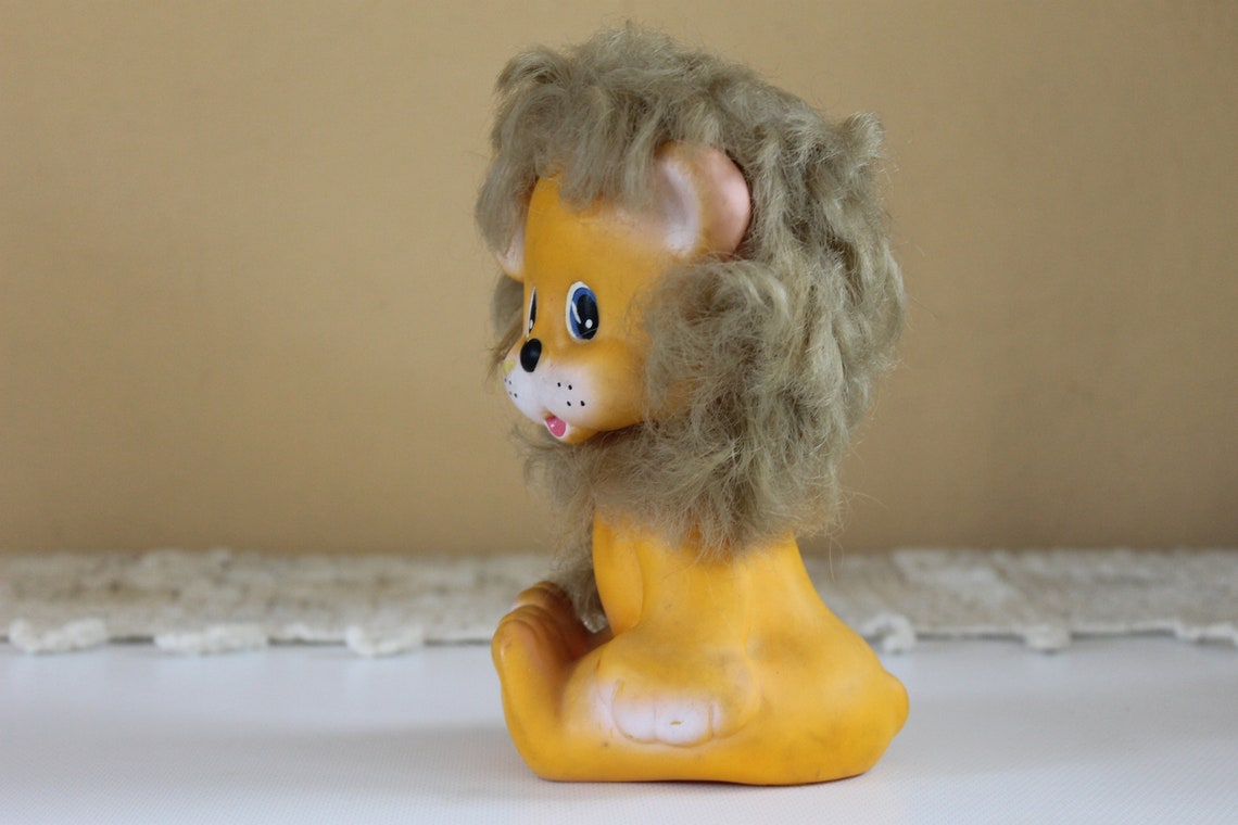 Vintage Toy, Lion Toy, Nursery Big Yellow Rubber Toy, Soviet Kid Toy ...