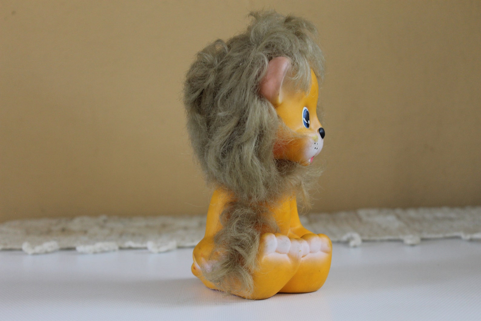 Vintage Toy, Lion Toy, Nursery Big Yellow Rubber Toy, Soviet Kid Toy ...