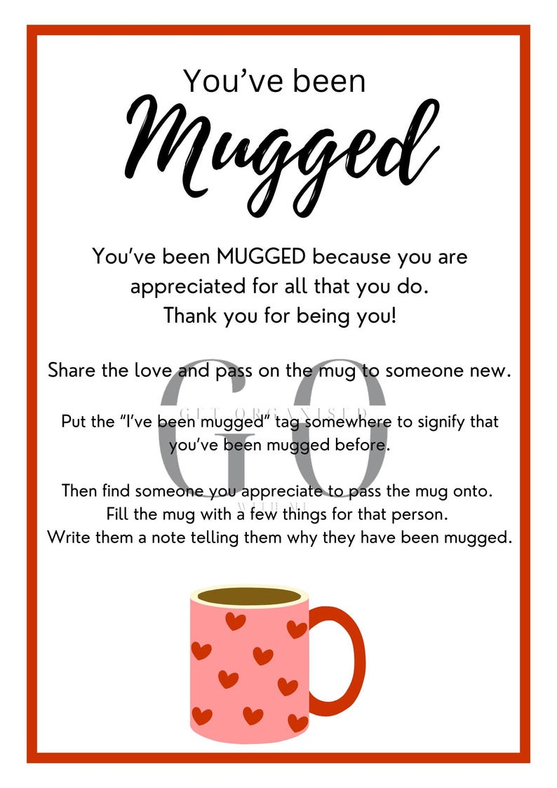 You’ve Been Mugged Printable - Etsy