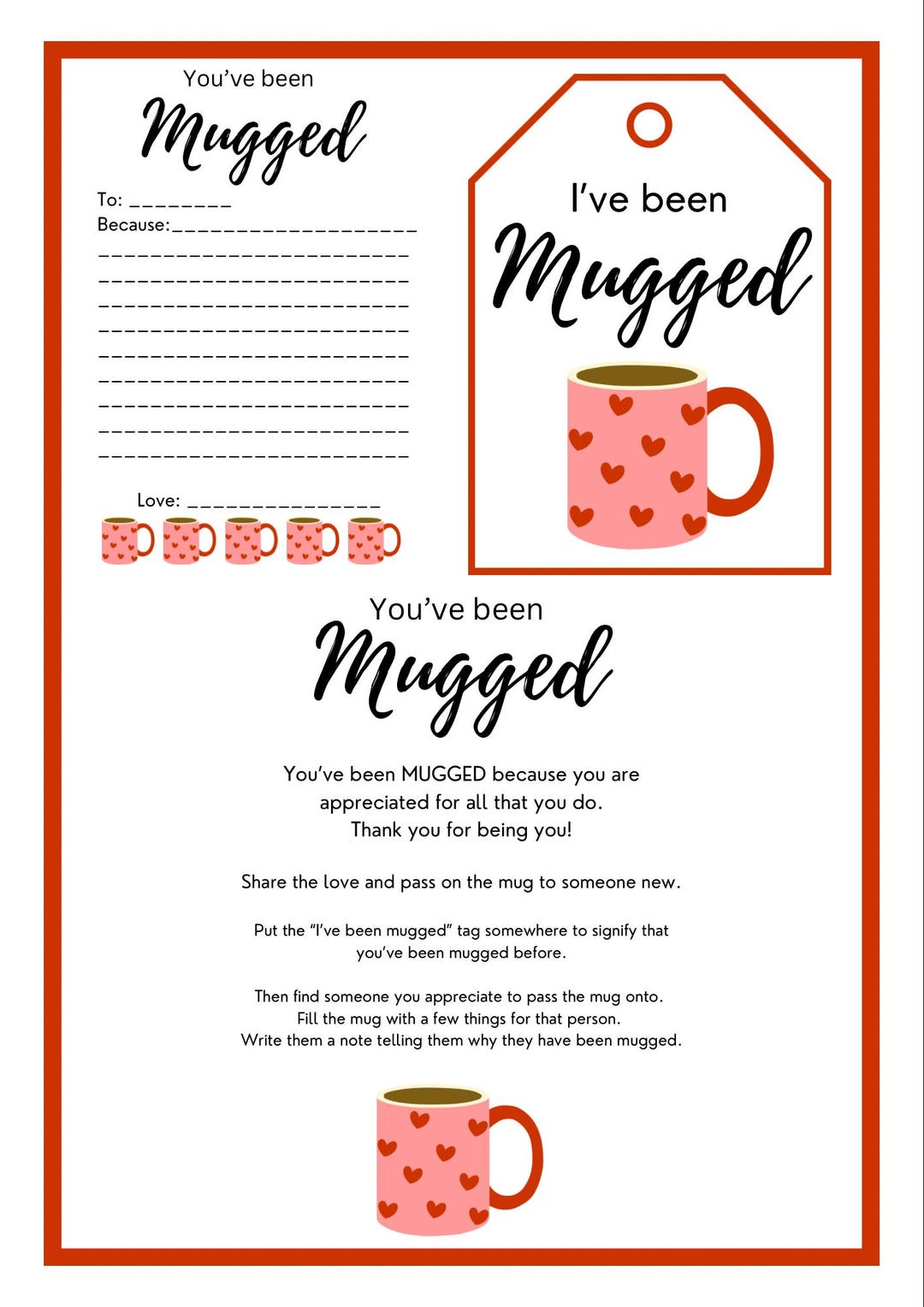 You’ve Been Mugged Printable - Etsy