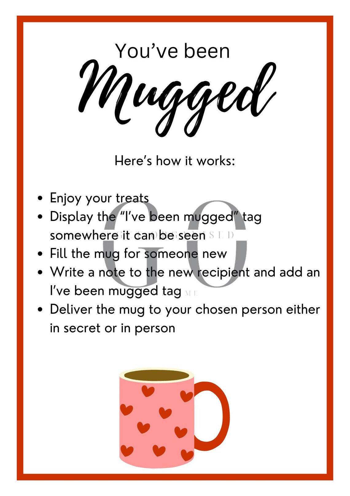 You’ve Been Mugged Printable - Etsy