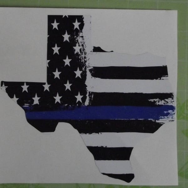 Thin Blue Line Texas Decal - Etsy