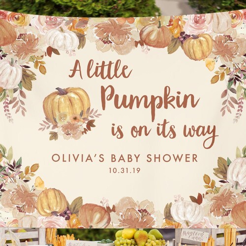 A Little Pumpkin Baby Shower Banner Fall Baby Shower | Etsy