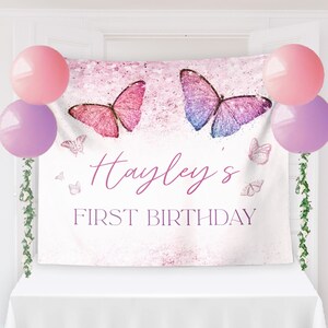 Butterfly Decorations, Butterfly Birthday Banner, First Birthday ...