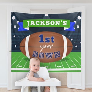 Football Birthday Banner, Football Birthday Decorations, First Year ...