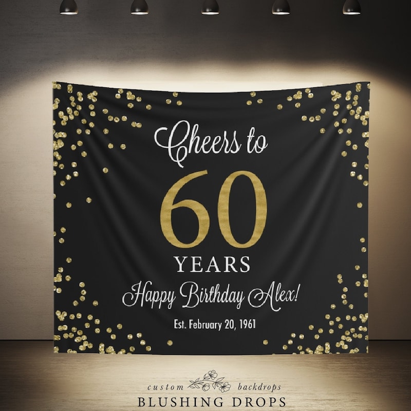 60th Birthday Backdrop - Etsy