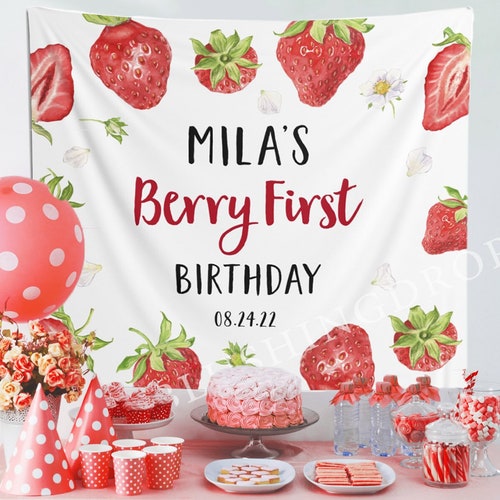 Strawberry Birthday Milestone Board Berry Sweet First - Etsy