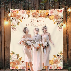 Fall Bridal Shower Backdrop, Rustic Bridal Shower Decorations, Custom ...