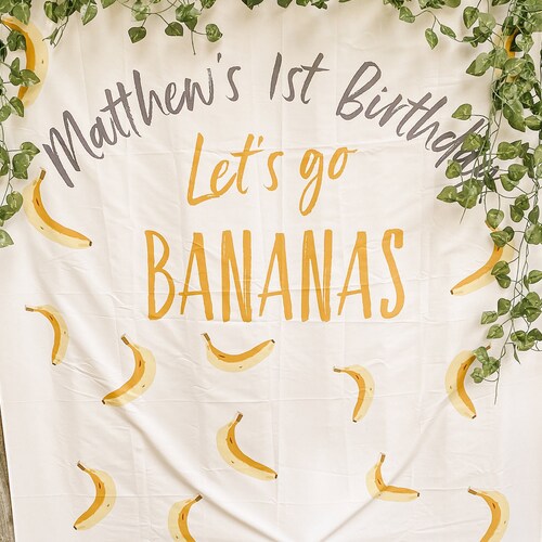 Let's Go Bananas Birthday Backdrop Bananas Party Banner - Etsy
