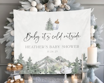 Winter Woodland Baby Shower Sign, Rustic Baby Shower Decorations ...