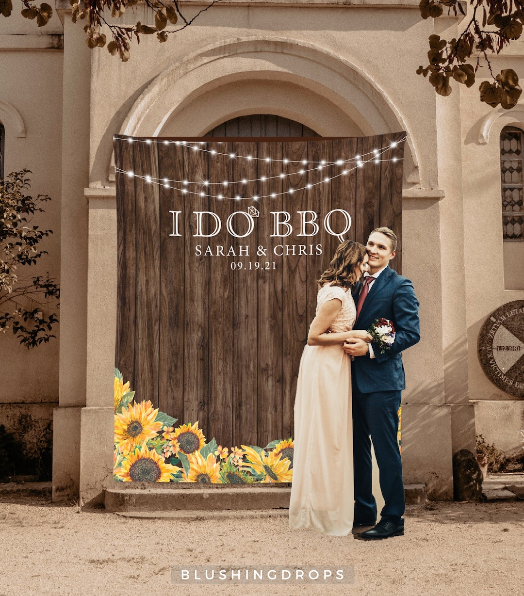 I Do BBQ Decorations, I Do BBQ Backdrop, Sunflower I Do Bbqsign, BBQ ...