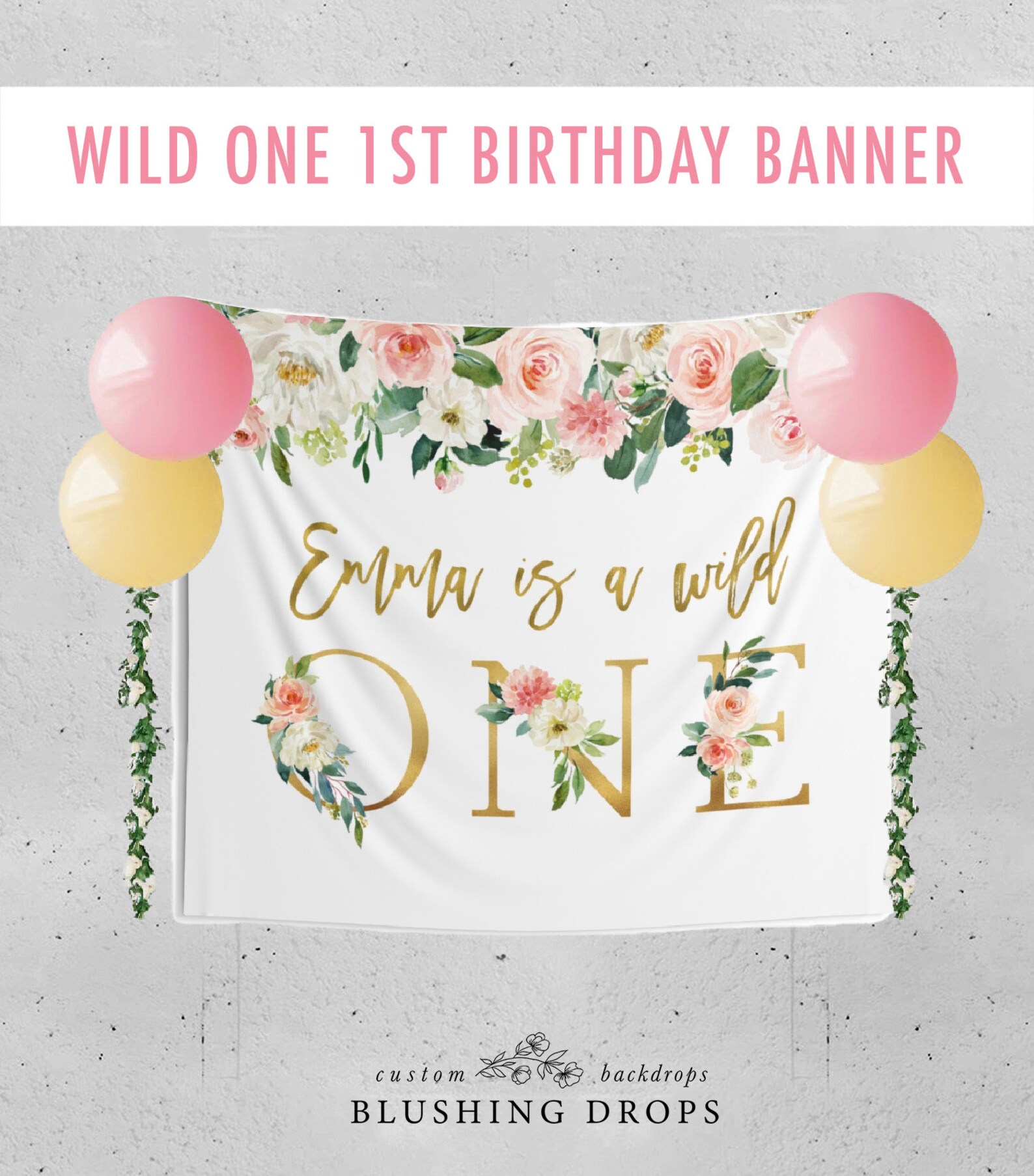 First Birthday Backdrop Wild One Birthday Girl Decorations | Etsy