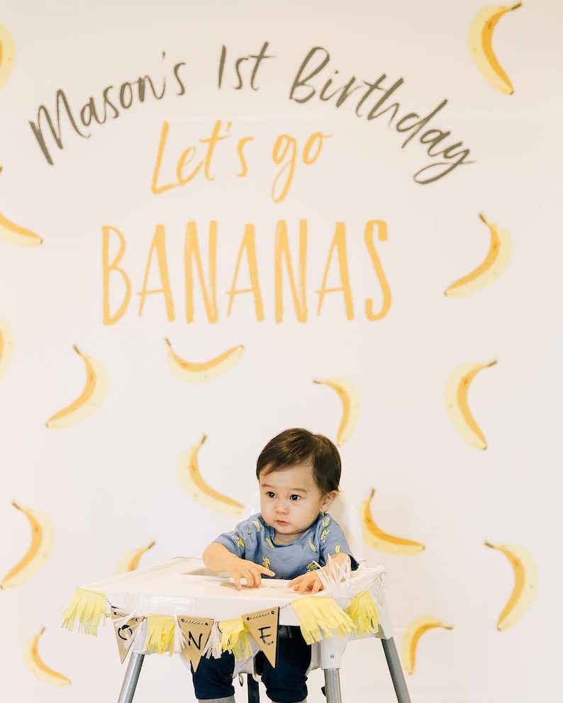 Let's Go Bananas Birthday Backdrop Bananas Party Banner - Etsy