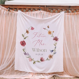 Future Mrs Backdrop, Wildflower Bridal Shower Decor, Boho Bridal Shower ...