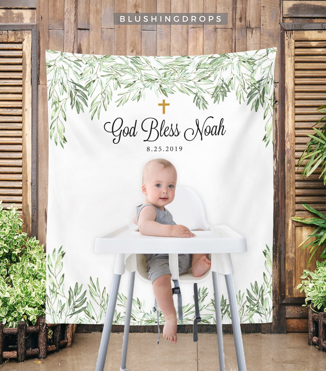 Baptism Decorations, Baptism Backdrop, Baby Boy Baptism, Custom Baptism ...