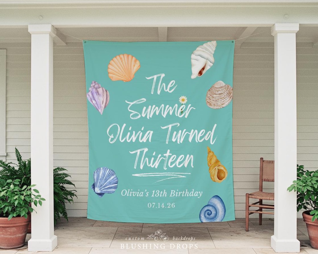 The Summer I Turned Birthday Backdrop, ANY AGE Girl Summer Birthday ...