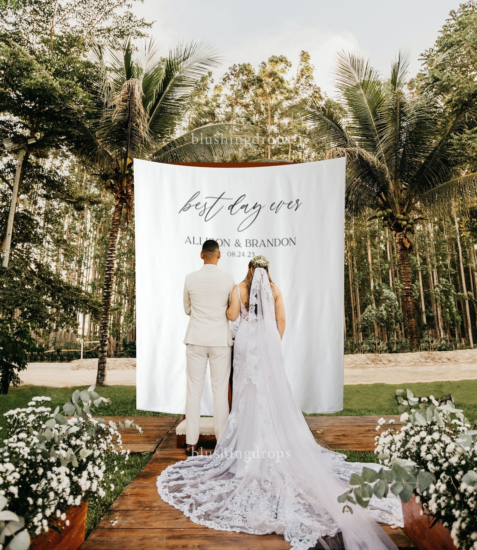 Wedding Photo Backdrop Best Day Ever Banner Wedding Photo - Etsy