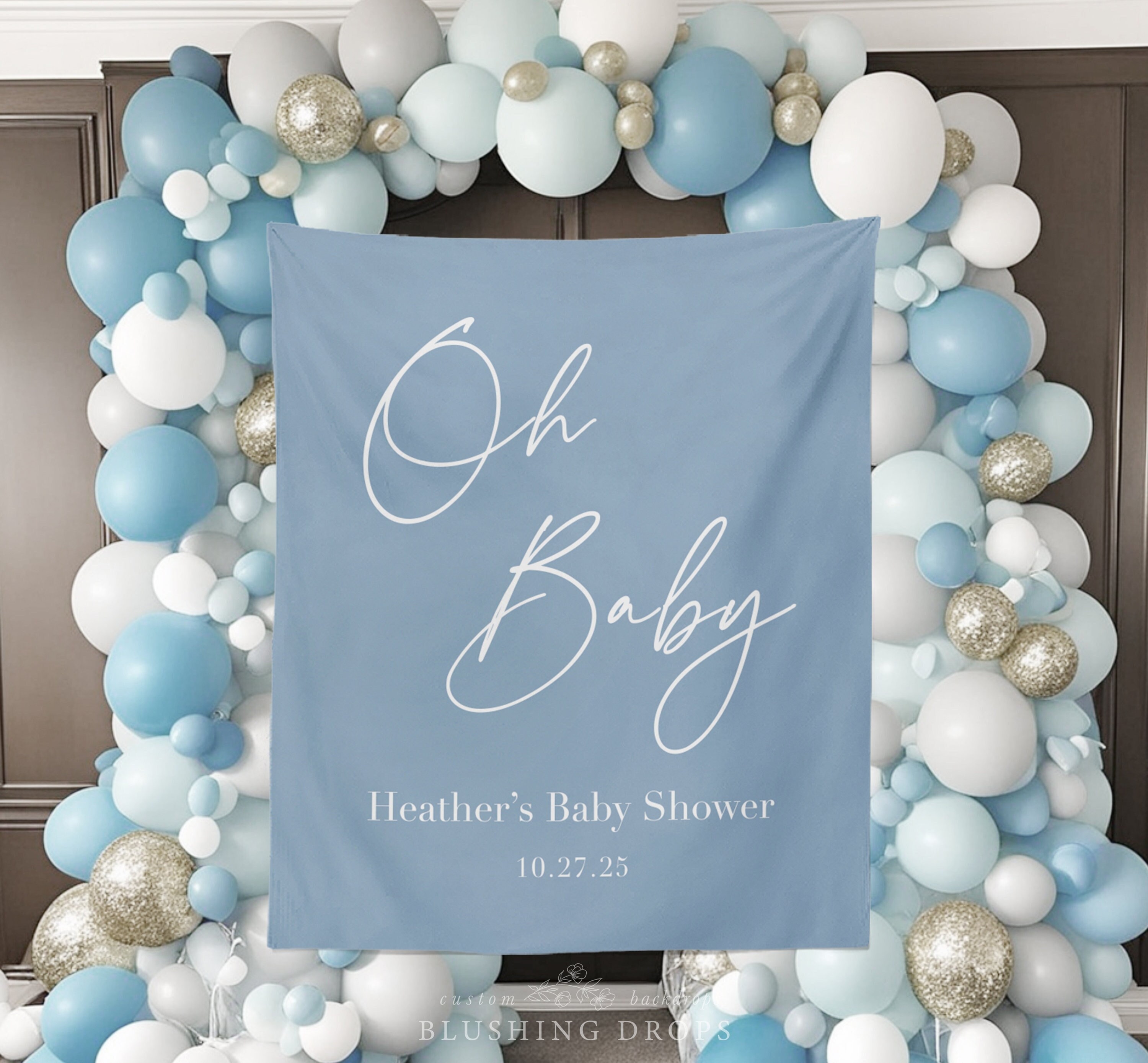 Baby Shower Blue Background