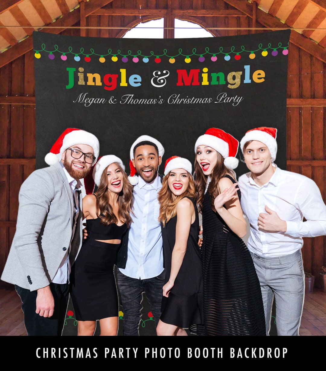 Jingle and Mingle Christmas Party Decorations Christmas Backdrop ...