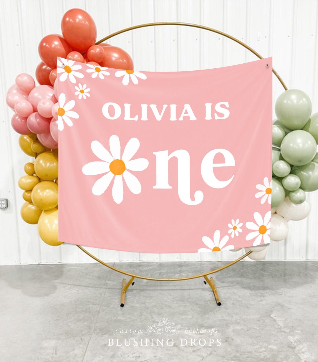 Daisy Birthday Backdrop, Daisy Banner, First Birthday Backdrop, Wild ...