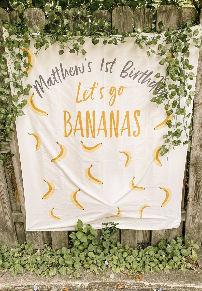 Let's Go Bananas Birthday Backdrop Bananas Party Banner - Etsy