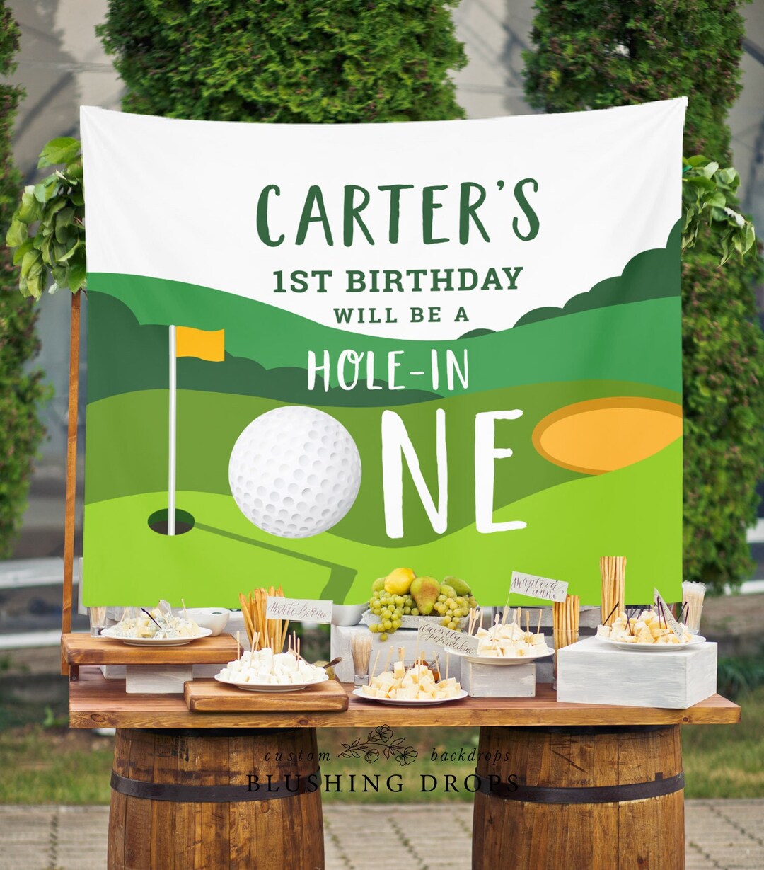 Golf First Birthday Backdrop, Hole in One Birthday Decorations, Golf ...