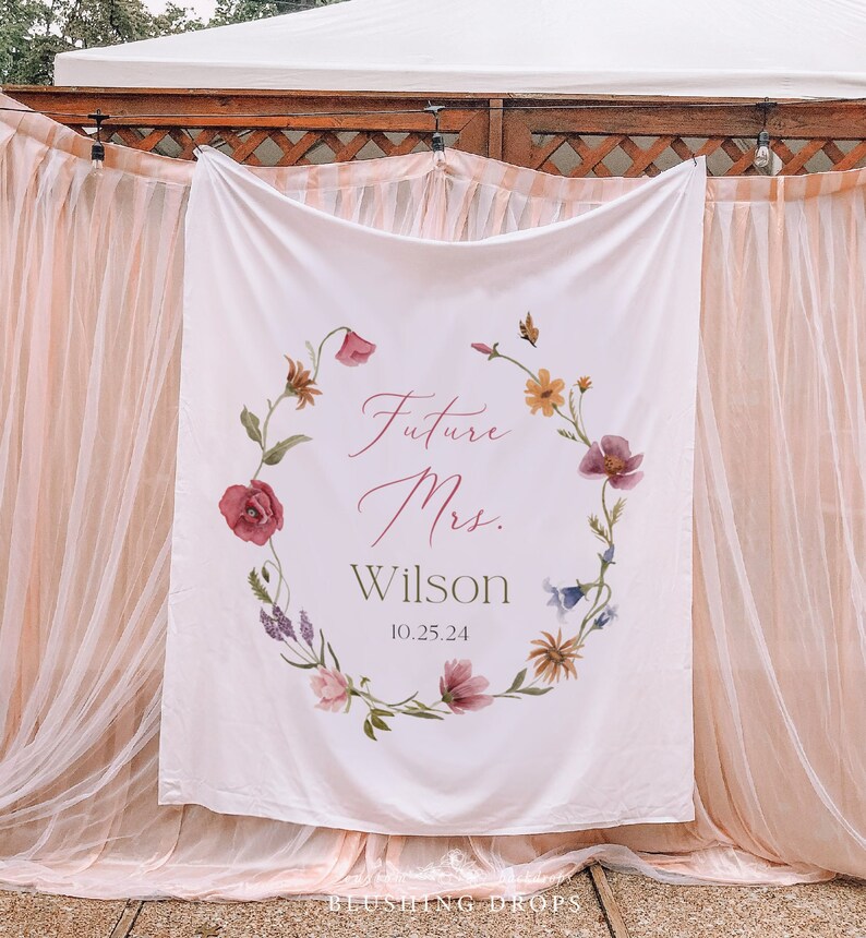 Future Mrs Backdrop Wildflower Bridal Shower Decor Boho - Etsy