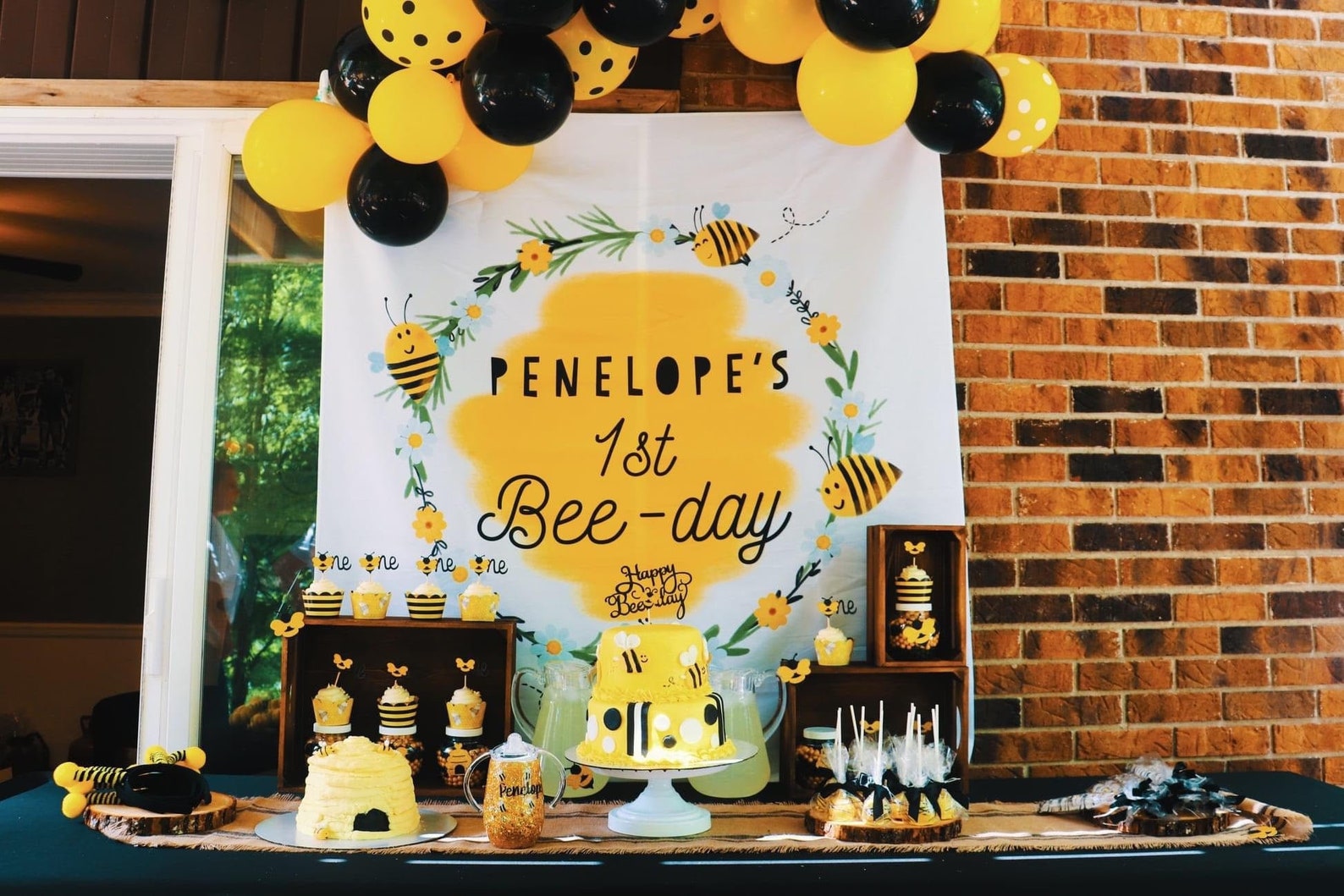 Bee Birthday Backdrop, Bumble Bee Birthday, Bee Birthday Decorations ...