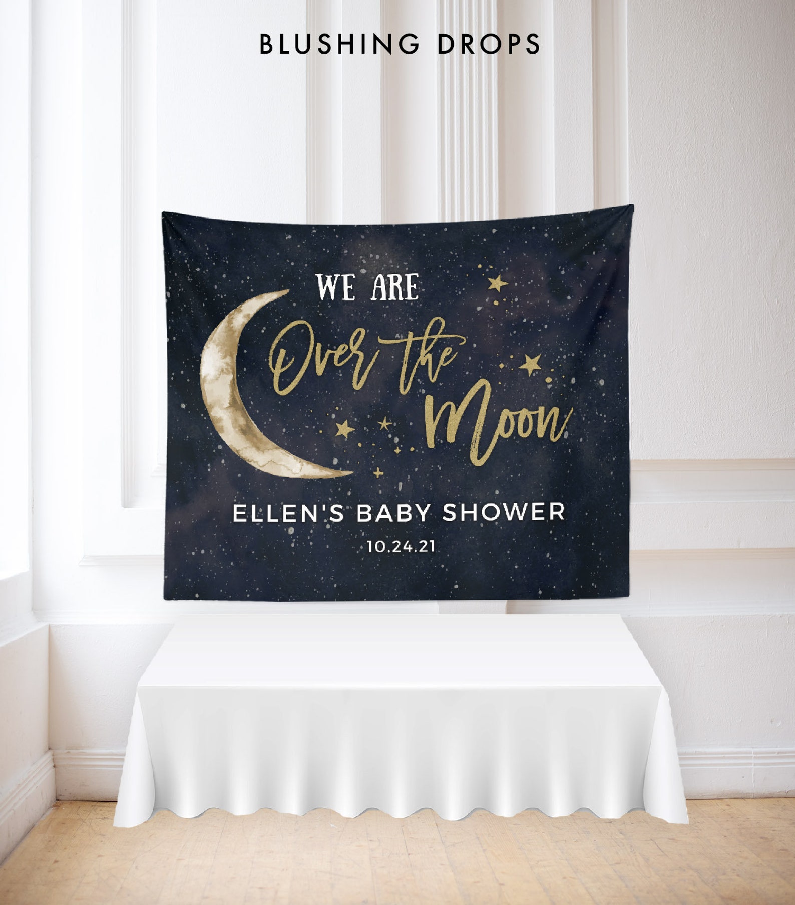 Over the Moon Baby Shower Decorations, Over the Moon Backdrop, Moon and ...