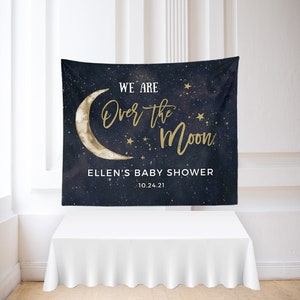 Over the Moon Baby Shower Decorations, Over the Moon Backdrop, Moon and ...
