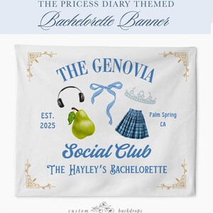 The Genovia Social Club Banner, Princess Bachelorette Banner Backdrop ...