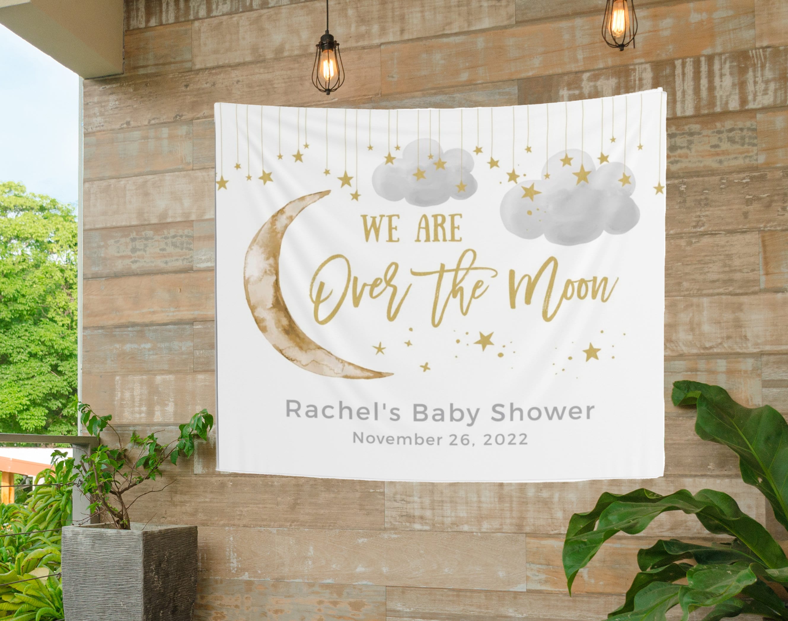 Over the Moon Baby Shower Decorations, Moon and Stars Baby Shower, Over ...