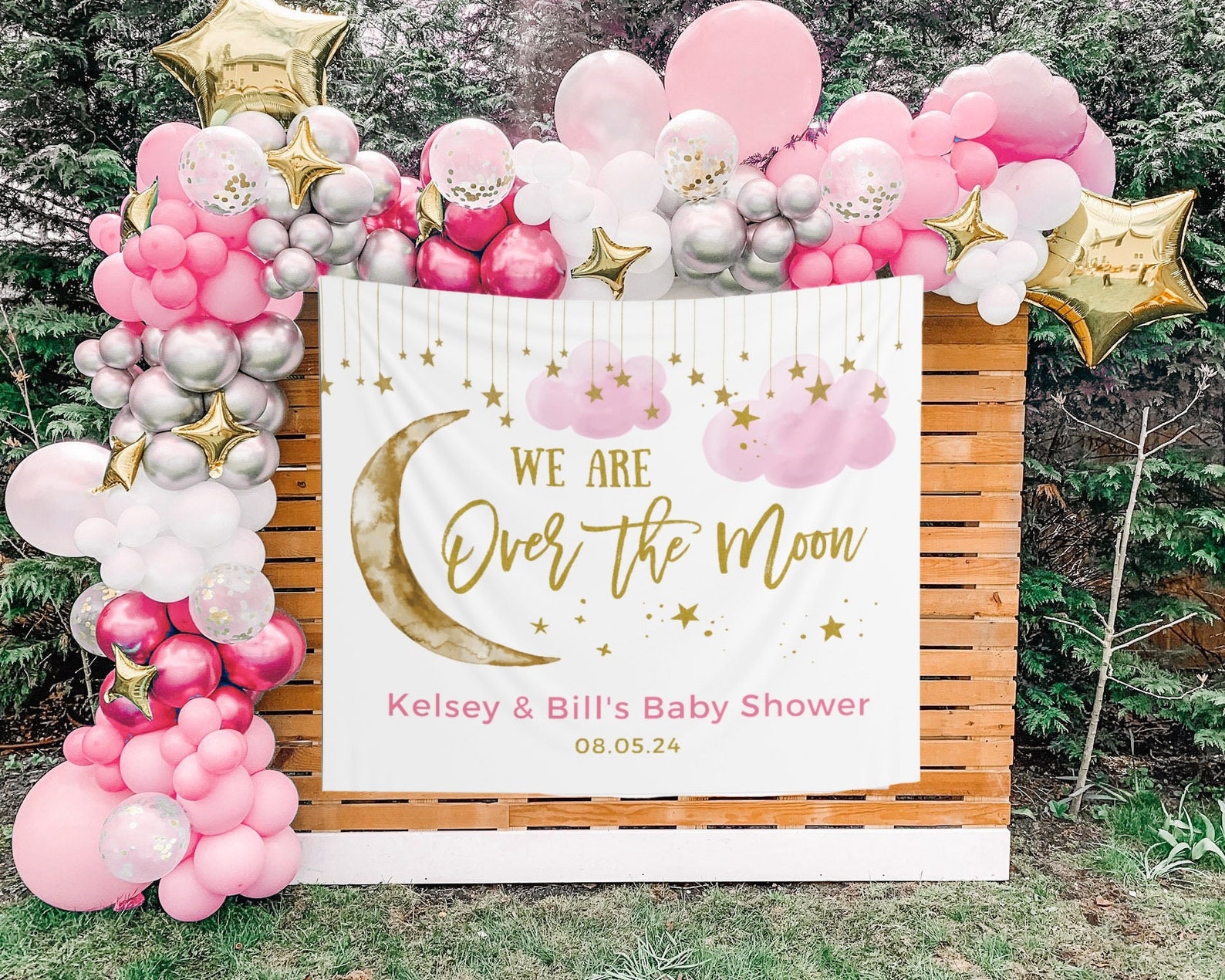 Over the Moon Baby Shower Decorations Moon and Stars Baby - Etsy