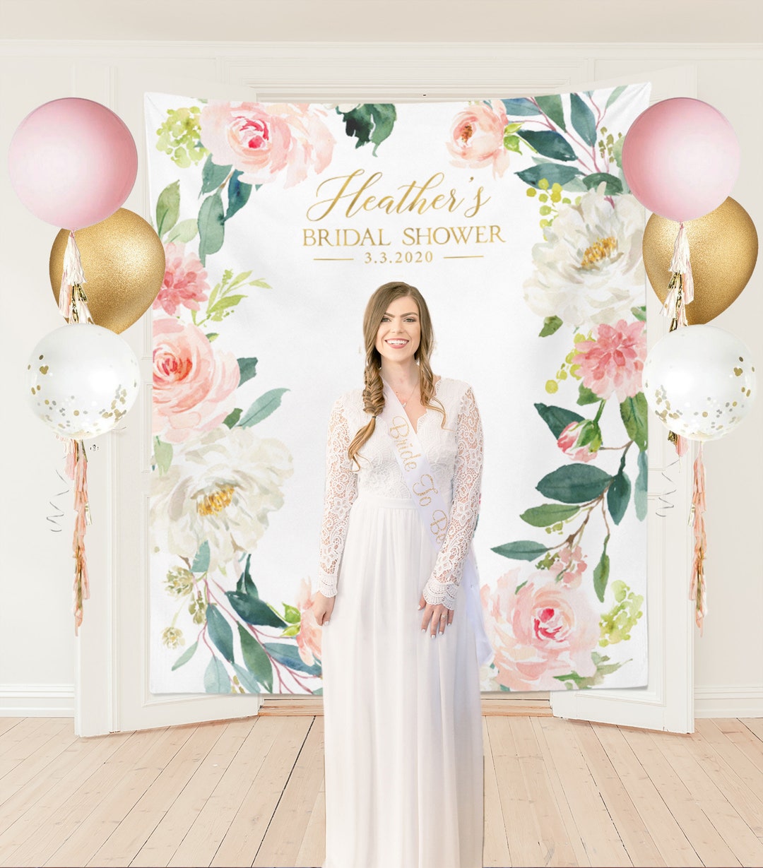 Floral Bridal Shower Bridal Shower Backdrop Bridal Shower Decor Floral ...