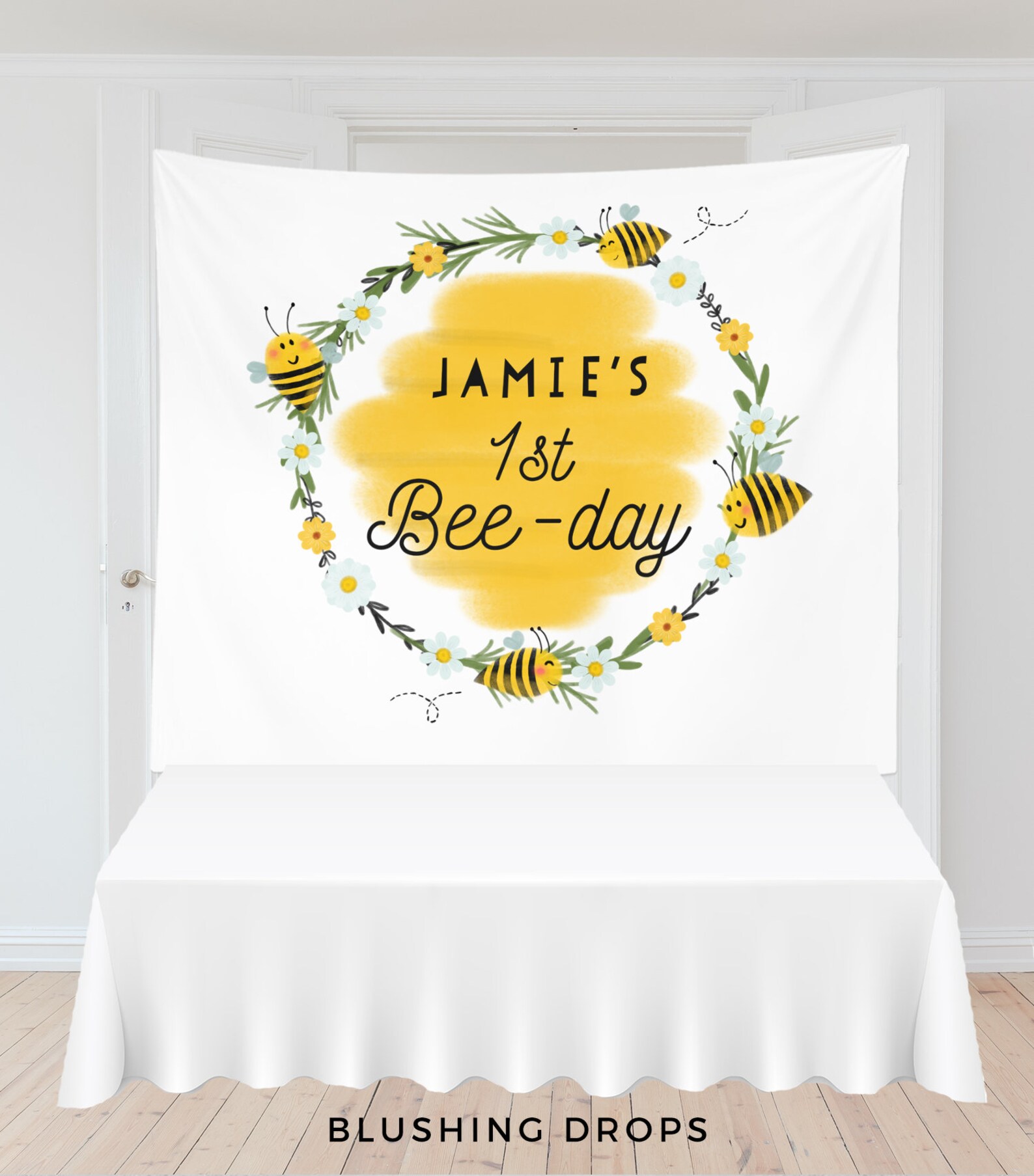 Bee Day Party Backdrop Bumble Bee Birthday Bee Birthday | Etsy