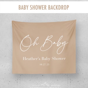 Oh Baby Backdrop, Boho Baby Shower Decorations, Gender Neutral ...