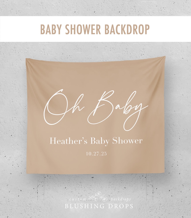 Oh Baby Backdrop, Boho Baby Shower Decorations, Gender Neutral ...