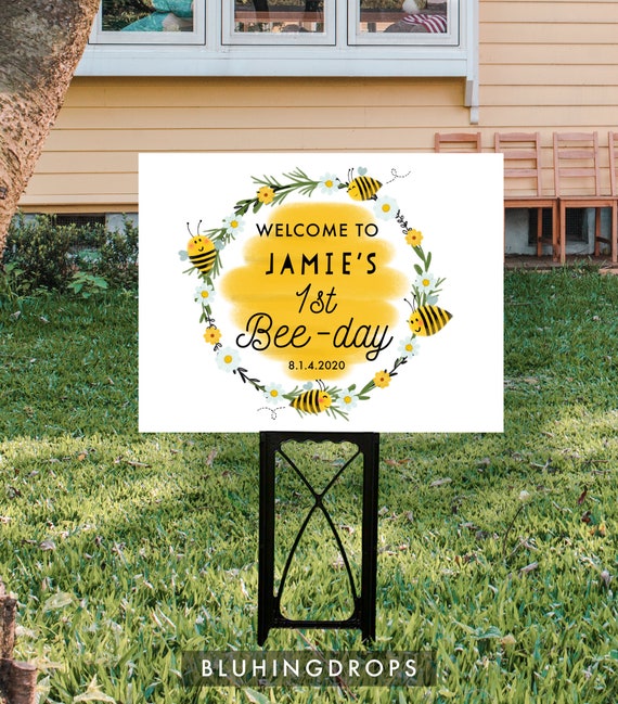 Bee Day Yard Sign, Bee Day Party, Bee Birthday Decorations, Bee ...