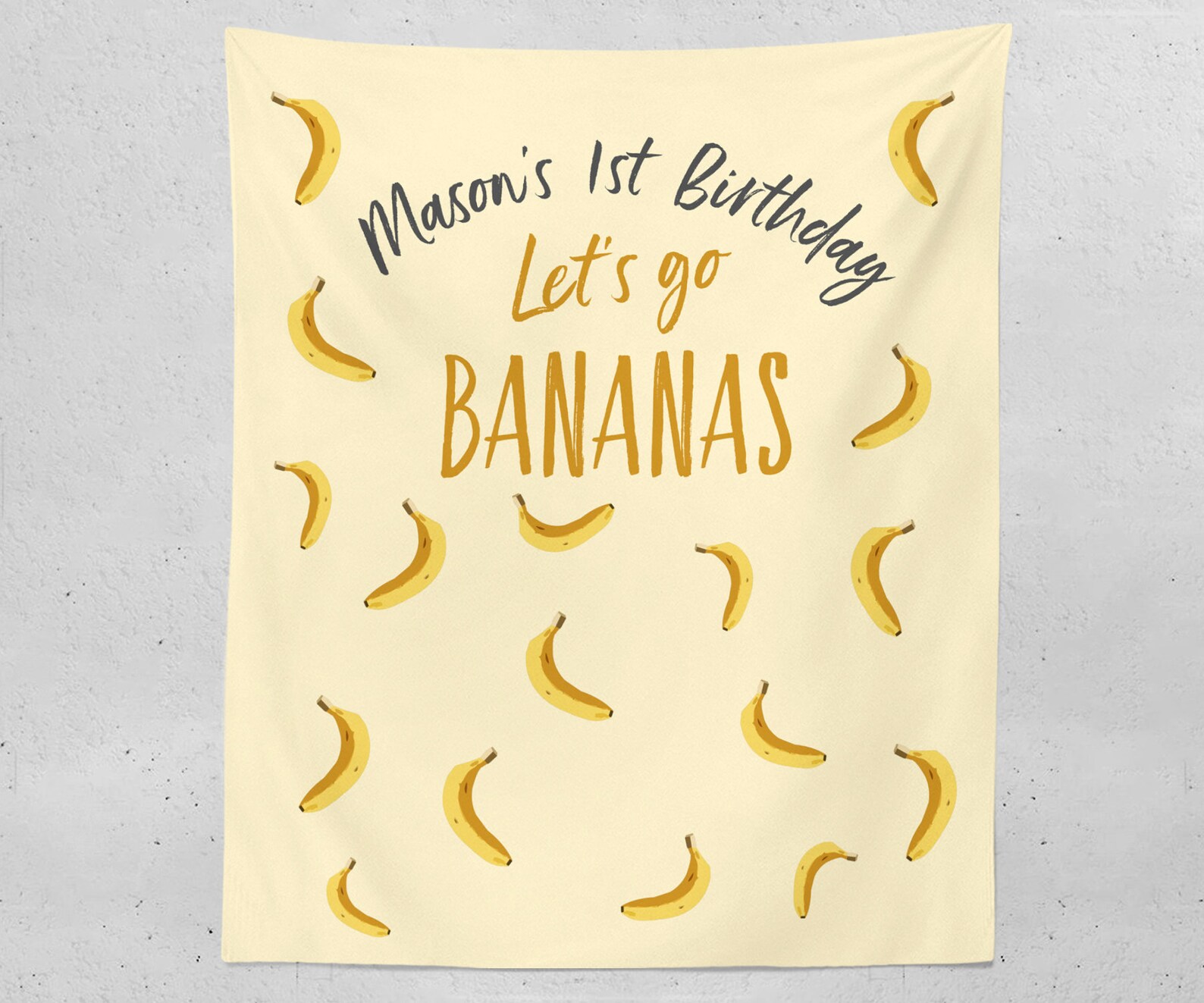 Let's Go Bananas Birthday Backdrop Bananas Party Banner - Etsy