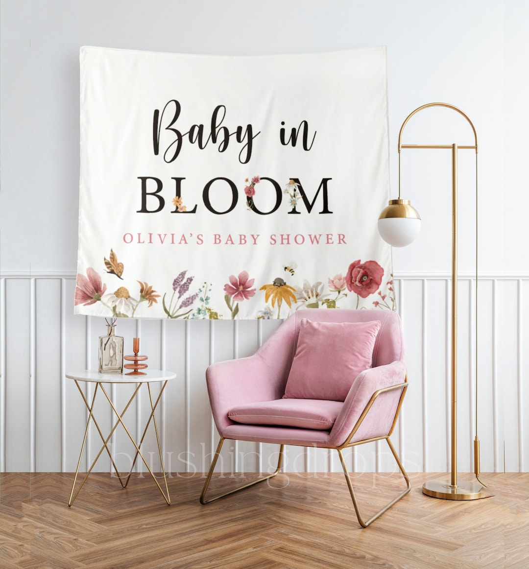 Baby in Bloom Backdrop, Wildflower Backdrop, Spring Floral, Baby in ...
