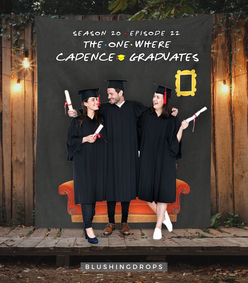 Friends Themed Graduation Backdrop the One Where Graduate - Etsy