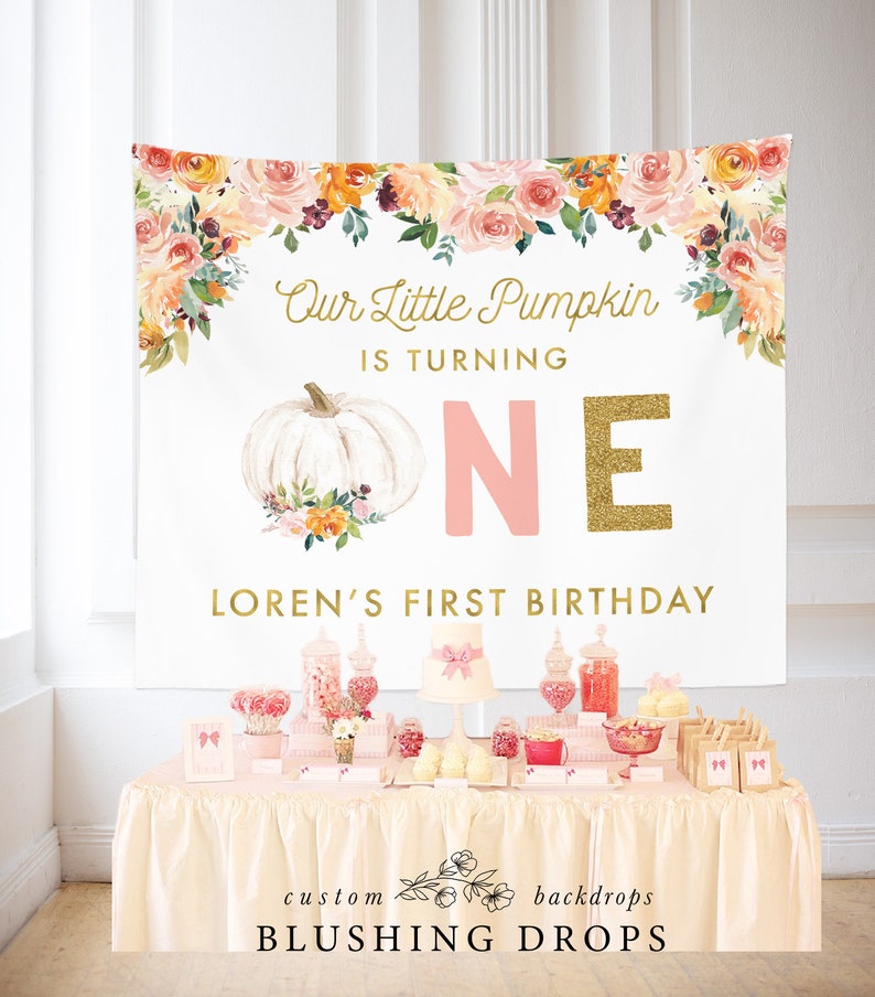 Our Little Pumpkin is One Backdrop Pumpkin Backdrop Pumpkin - Etsy