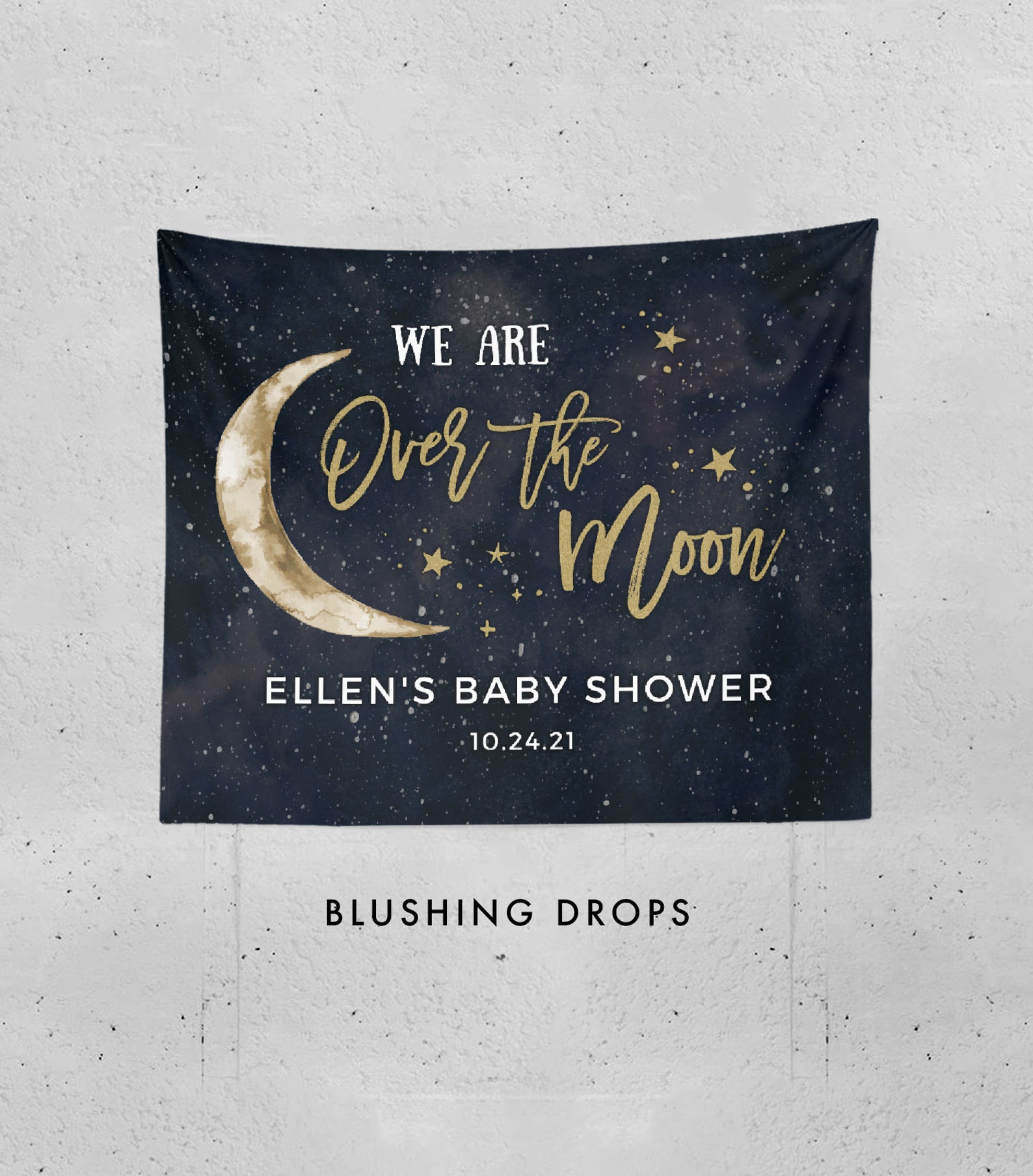 Over the Moon Baby Shower Decorations Over the Moon Backdrop - Etsy
