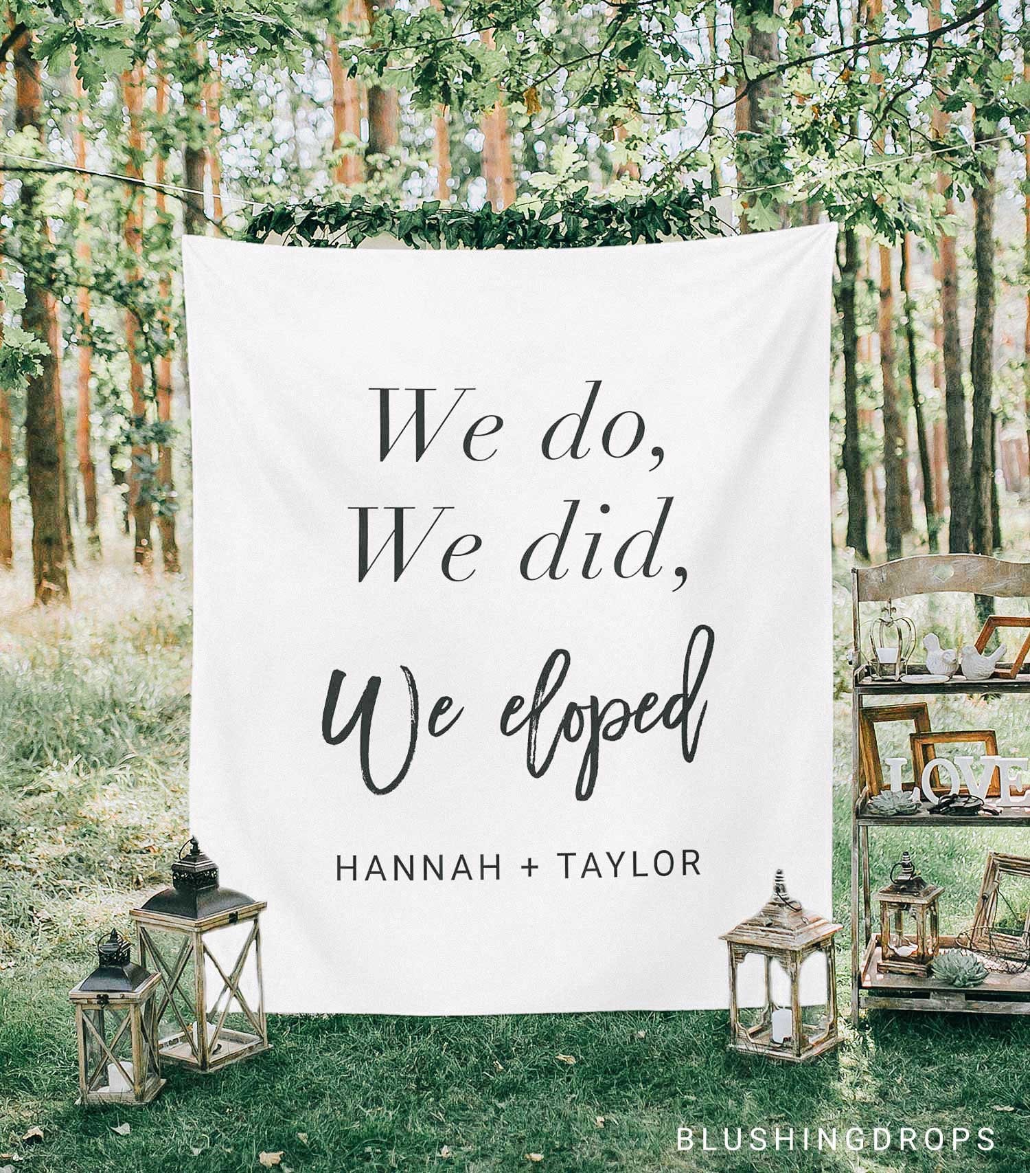 We Eloped Sign Eloped Sign Elopement Decor Elopement Sign - Etsy