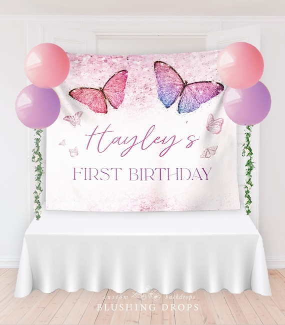 Butterfly Decorations, Butterfly Birthday Banner, First Birthday ...