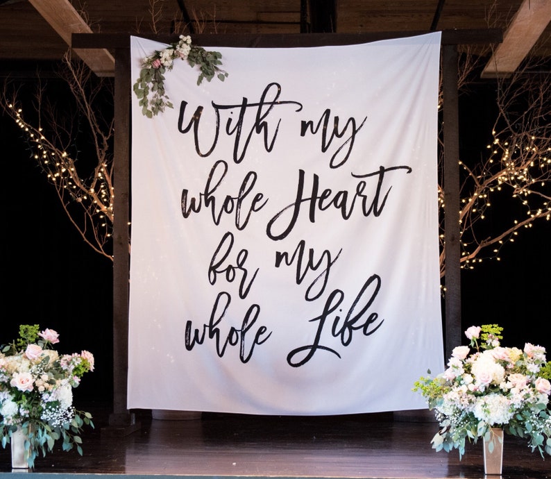 Wedding Backdrop for Reception With My Whole Heart For My | Etsy