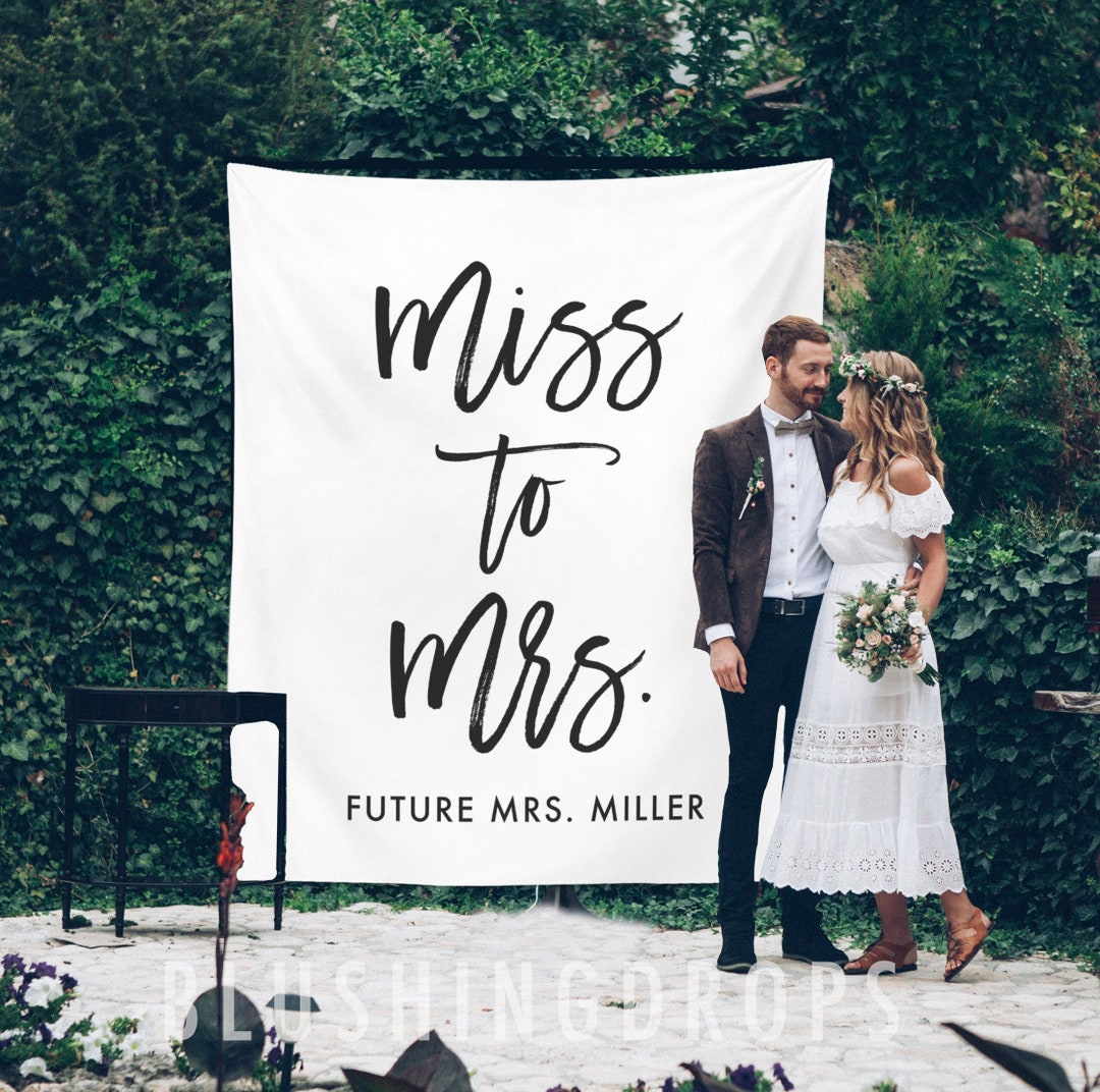 Miss to Mrs Sign, Bridal Shower Backdrop, Bridal Shower Decorations ...